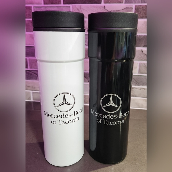 Kitchen | Mercedes Benz Of Tacoma Travel Mugs In Black And White Nwot ...